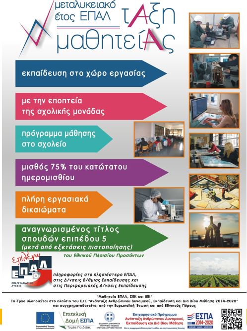 Μεταλυκειακό έτος – Τάξη μαθητείας των ΕΠΑΛ (έναρξη αιτήσεων 27.09.2024)